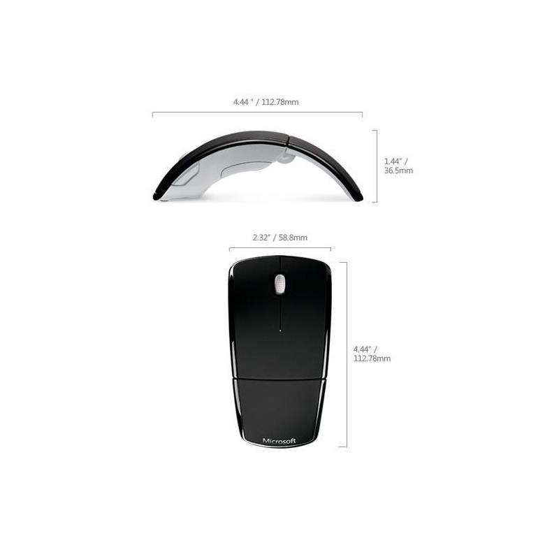 RATON INALAMBRICO MICROSOFT ARC MOUSE NEGRO ZJA-00065 - ProComponentes