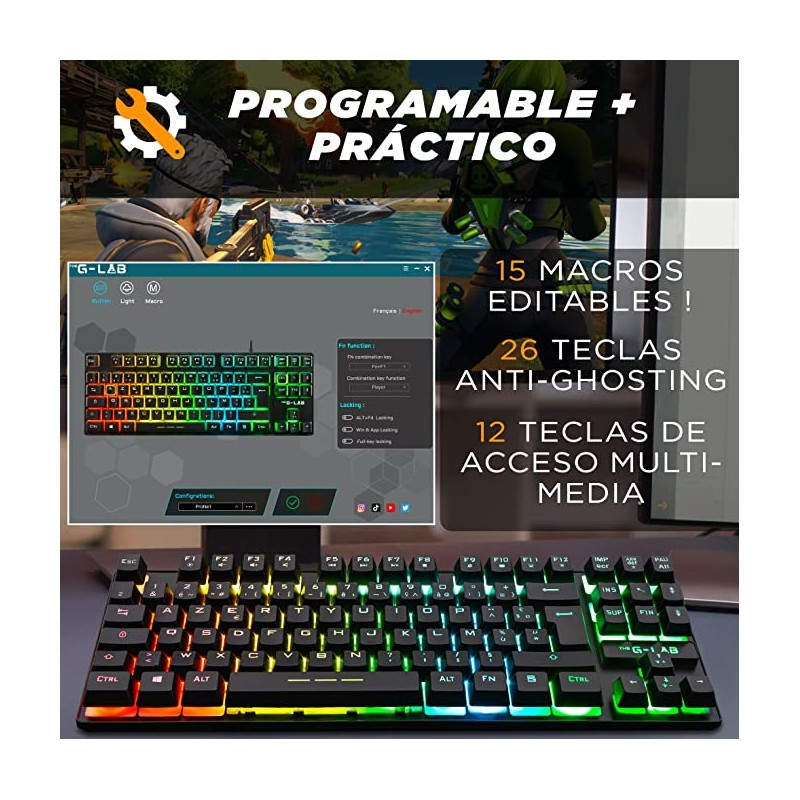 GAMING KEYBOARD TKL MEMBRANE -- SPANISH LAYOUT - ProComponentes