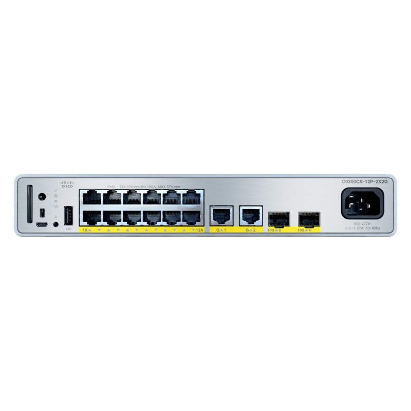 CISCO - Cisco C9200CX-12P-2X2G-E switch Gestionado Gigabit Ethernet (10 ...