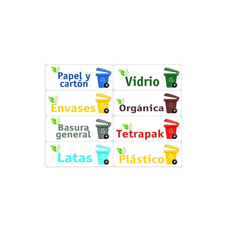 KIT 24 ETIQUETAS PARA BASURA SURTÍS, 120X45MM, 3 HOJAS TICO KIT-OF24-ES ...