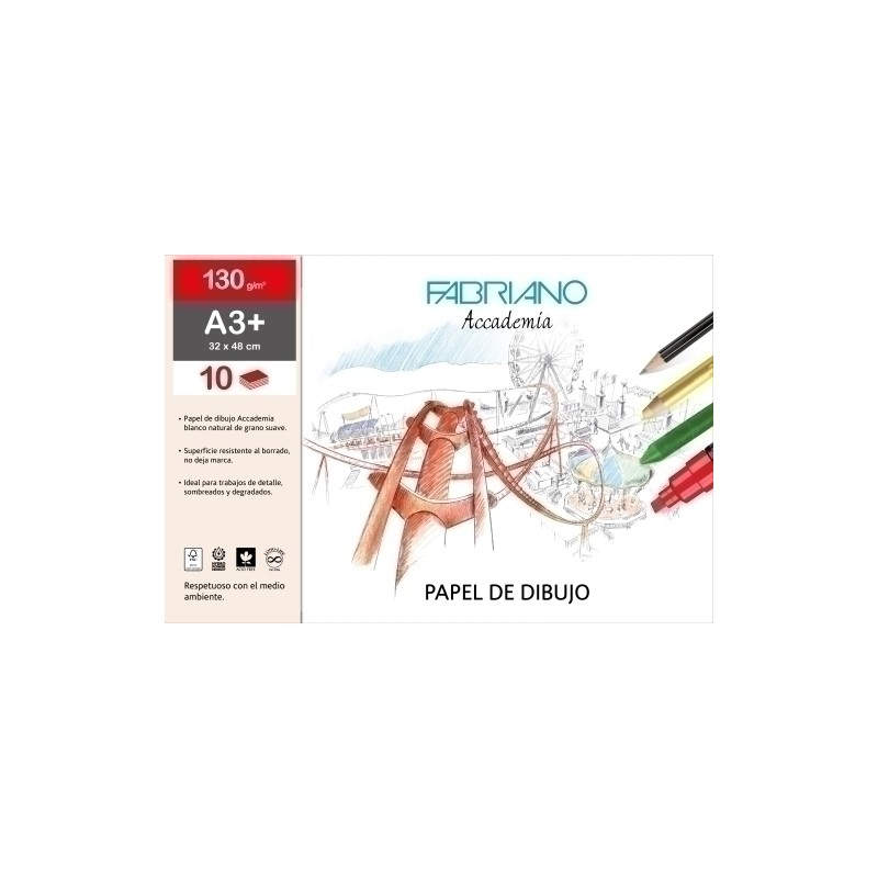 LAMINAS DIBUJO FABRIANO A3+ LISA B/10 - Pack de 10 unidades ...