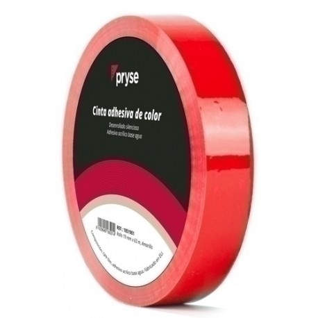 CINTA ADHESIVA PRYSE OPP 19x63 ROJO - Pack de 6 unidades - ProComponentes