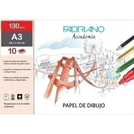 LAMINAS DIBUJO FABRIANO A3 LISA B/10 - Pack de 10 unidades - ProComponentes